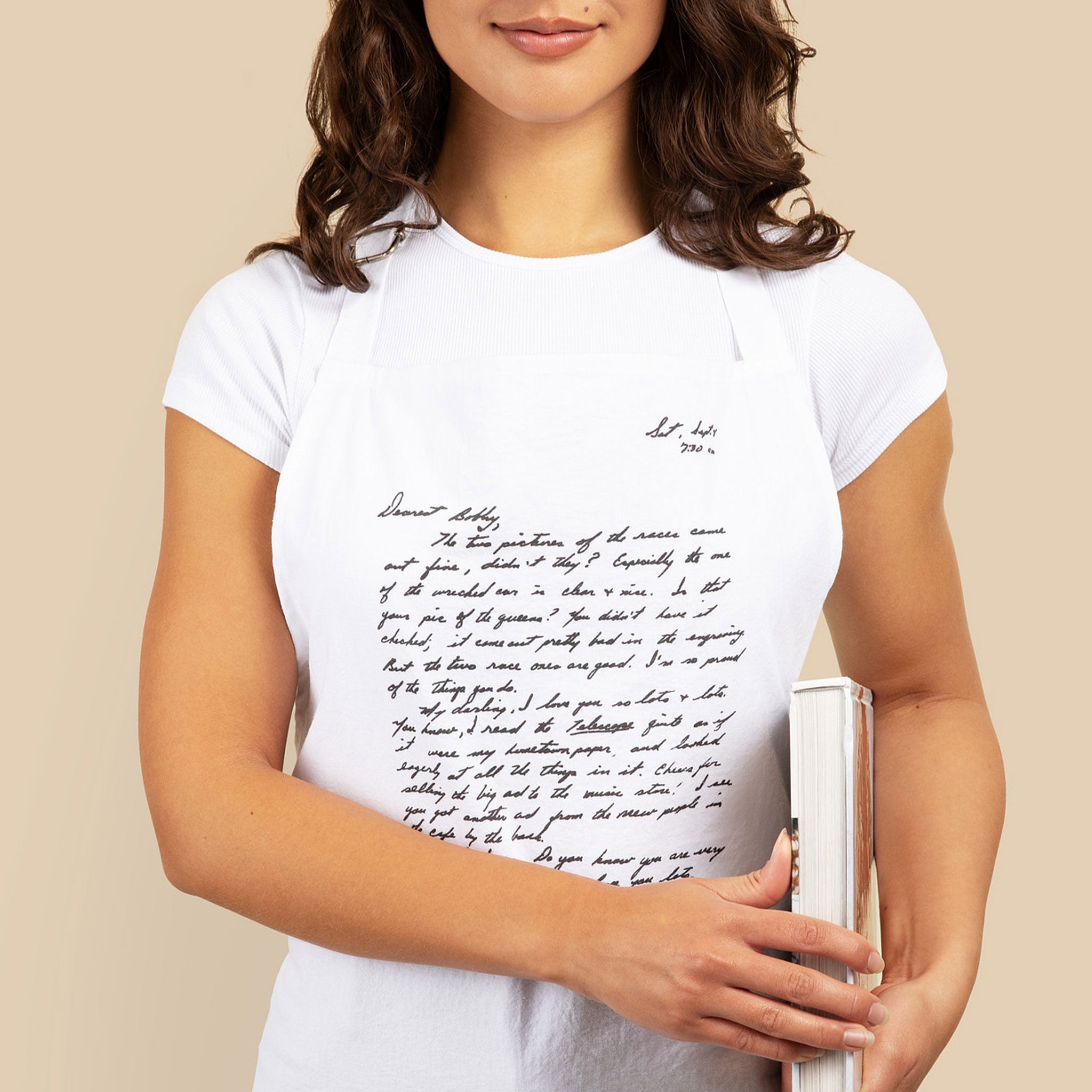 Custom White Handwritten Letter Classic Apron – The Printed Gift