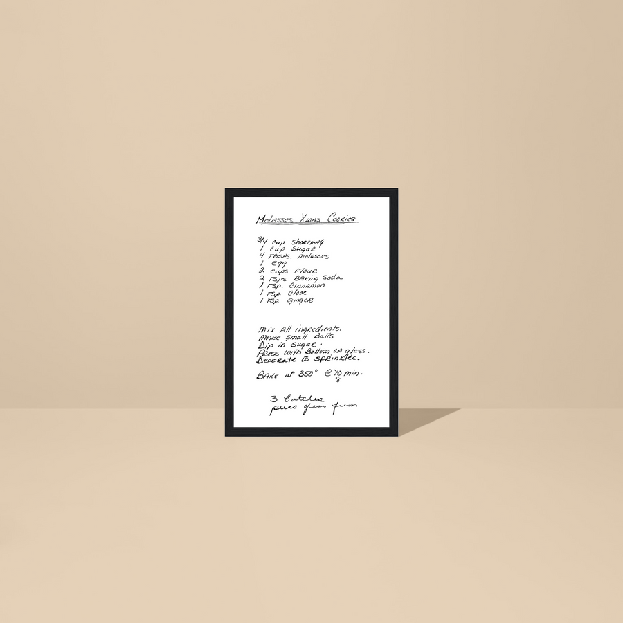 Custom Family Recipe Framed Artwork – The Printed Gift